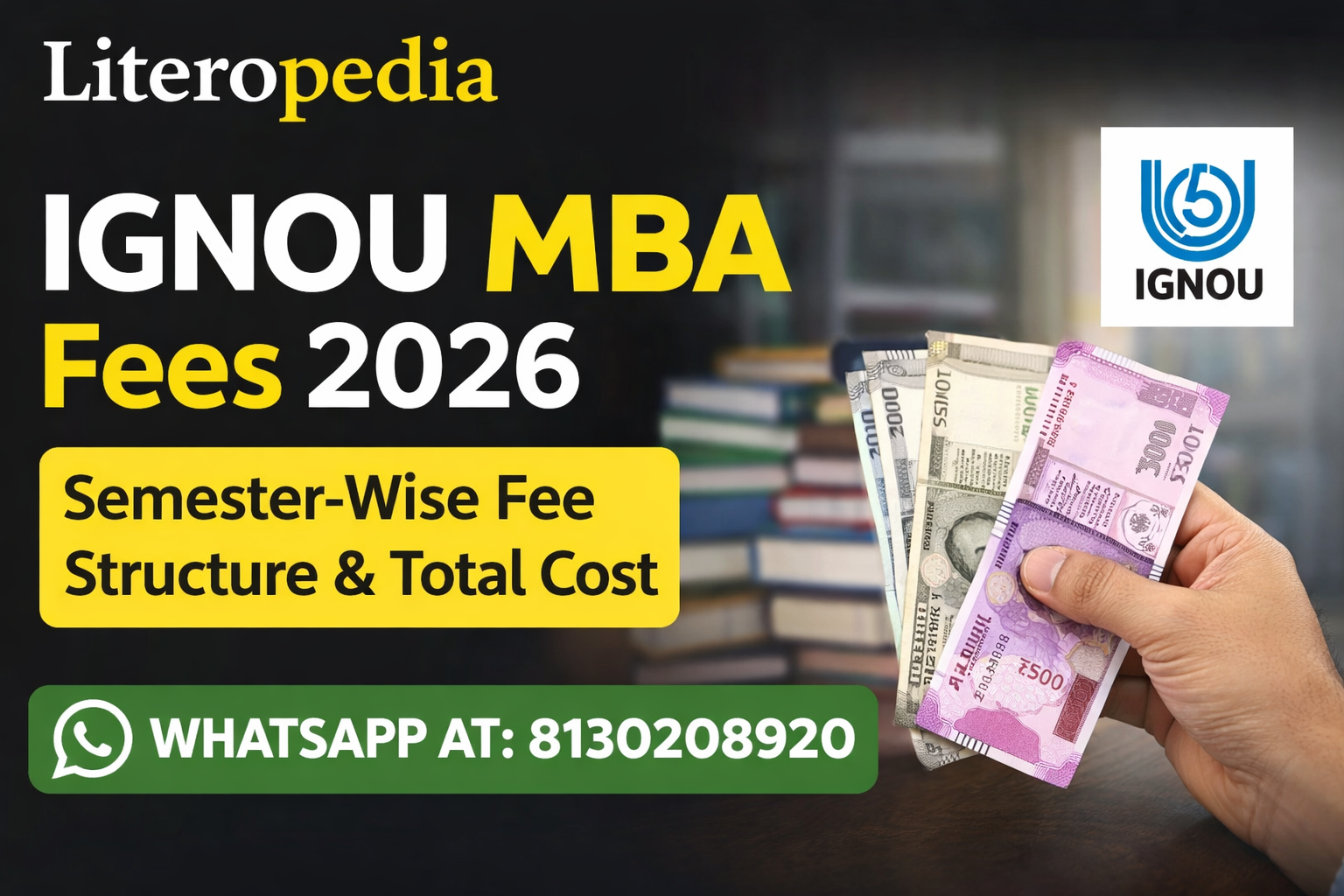IGNOU MBA Fees 2026: Semester-Wise Fee Structure